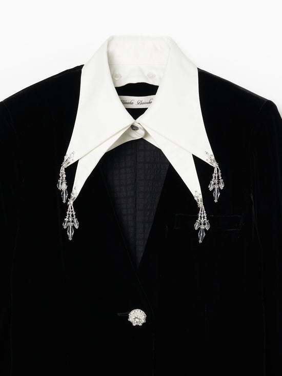 double collar velvet dress coat – tanakadaisuke