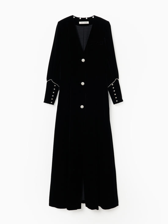 double collar velvet dress coat – tanakadaisuke