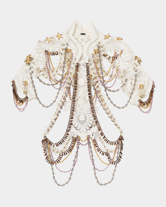 white opal scallop head dress – tanakadaisuke