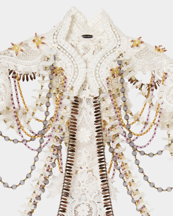 white opal scallop head dress – tanakadaisuke