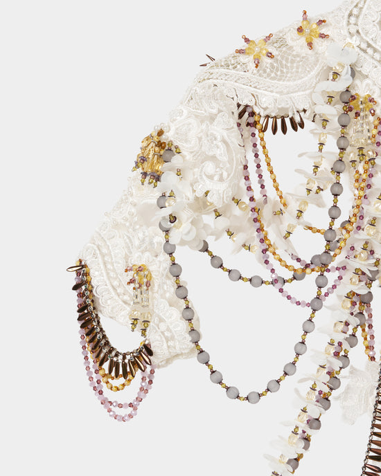 white opal scallop head dress – tanakadaisuke