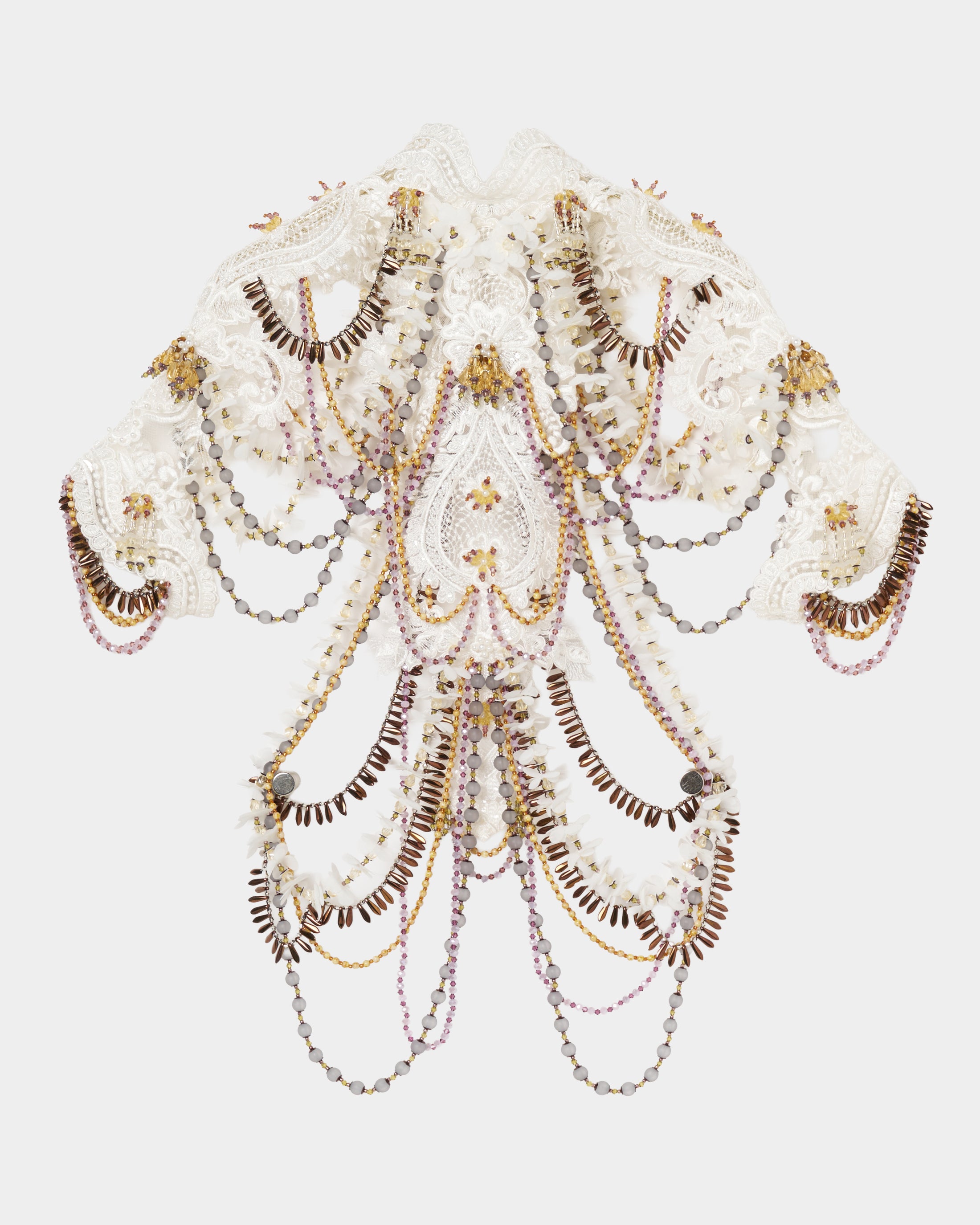 white opal scallop head dress – tanakadaisuke