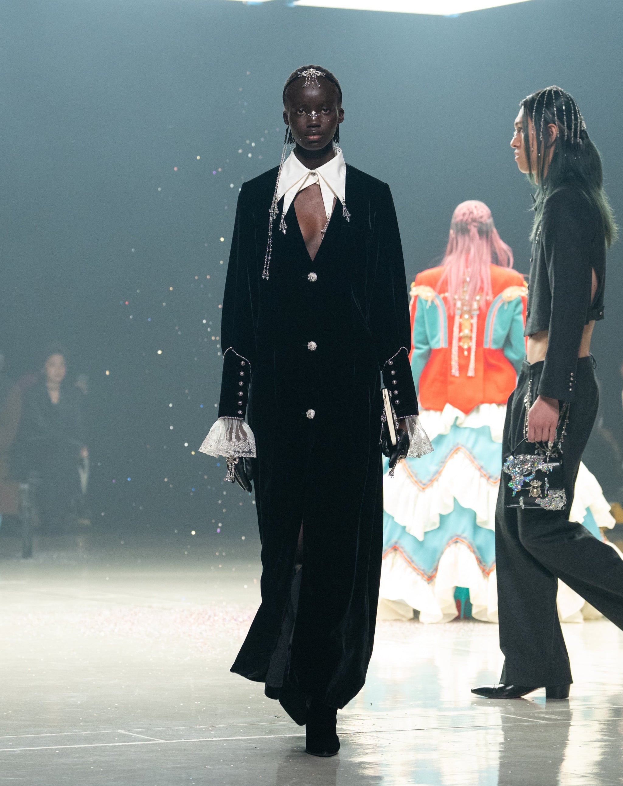 double collar velvet dress coat – tanakadaisuke