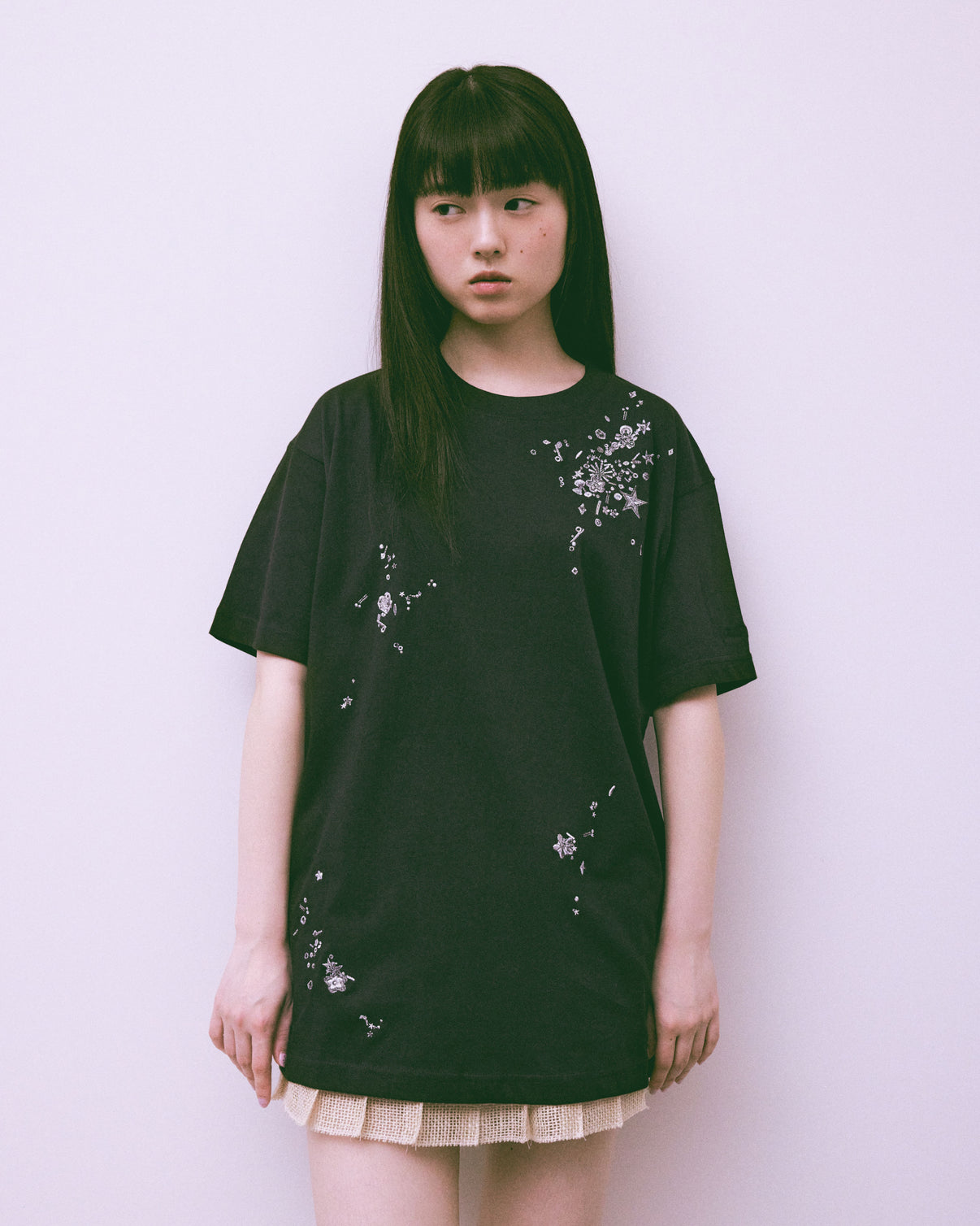 hearty childhood spangle T-shirt Black – tanakadaisuke