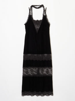 black lace velour camisole dress – tanakadaisuke